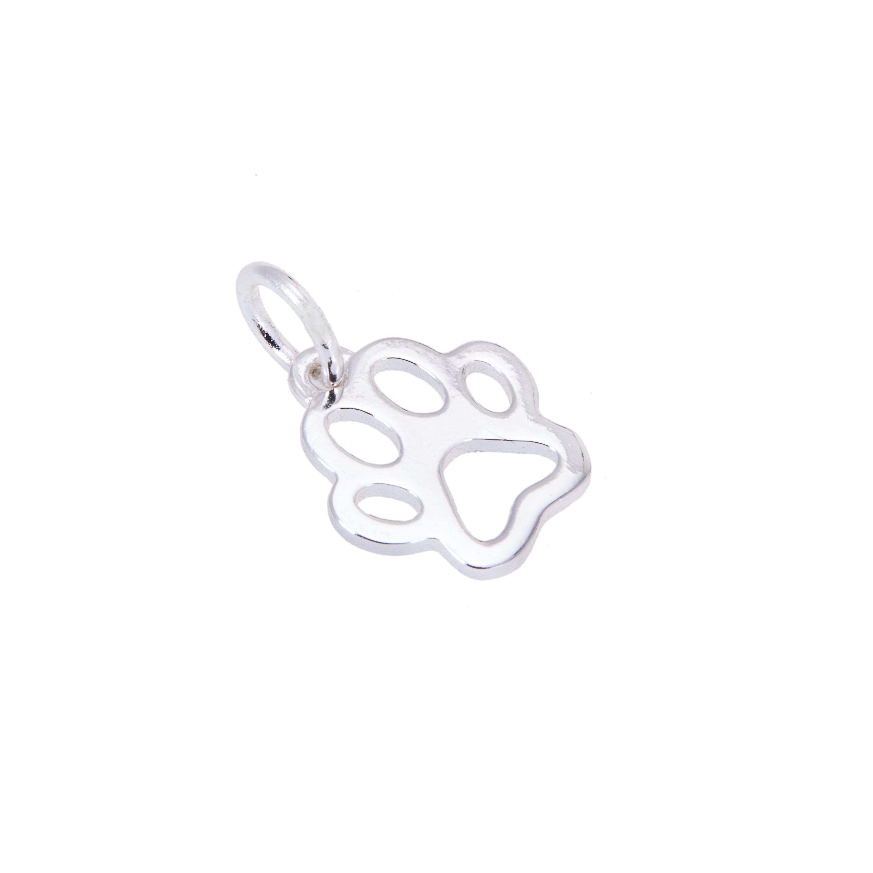 Sterling Silver Pawprint Outline Charm | TheCharmWorks