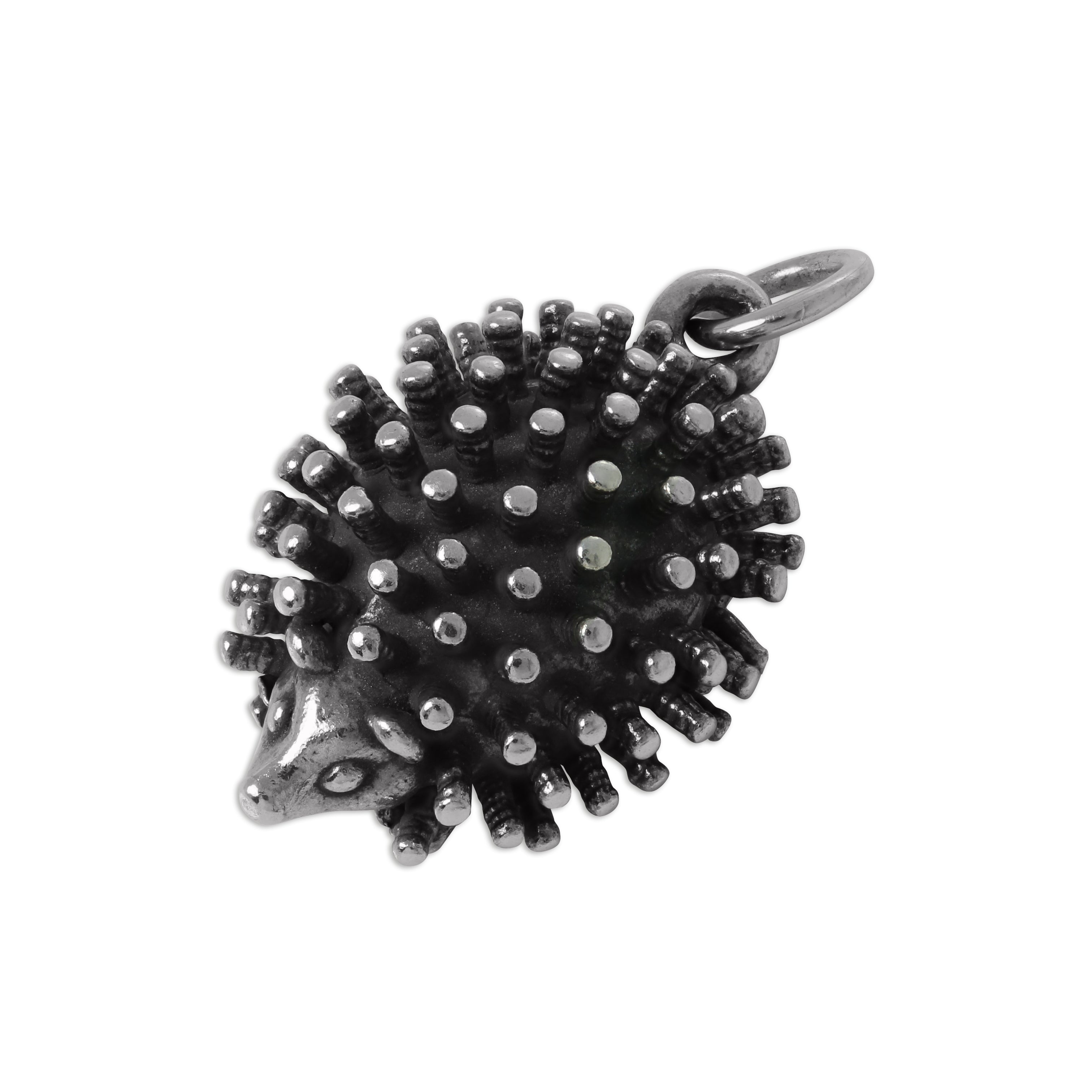 Sterling Silver 3D Large Hedgehog Charm | TheCharmWorks