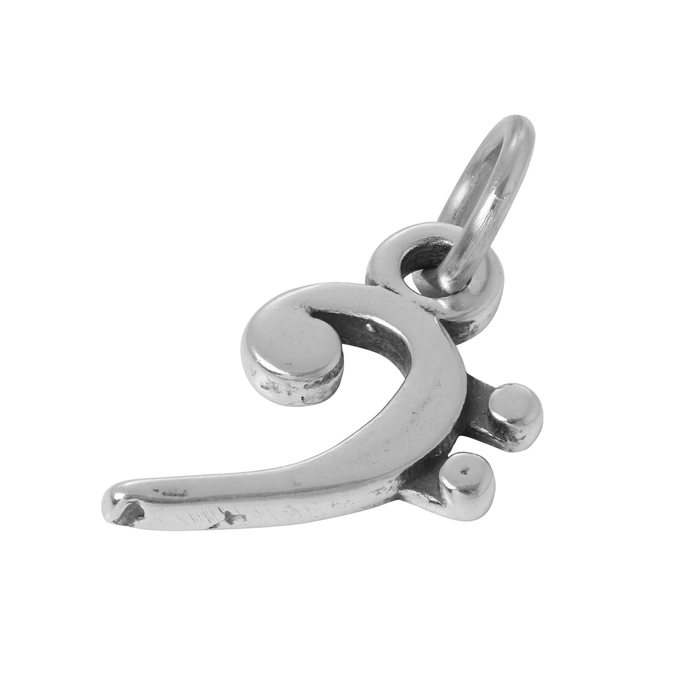 Sterling Silver Bass Clef Charm | TheCharmWorks