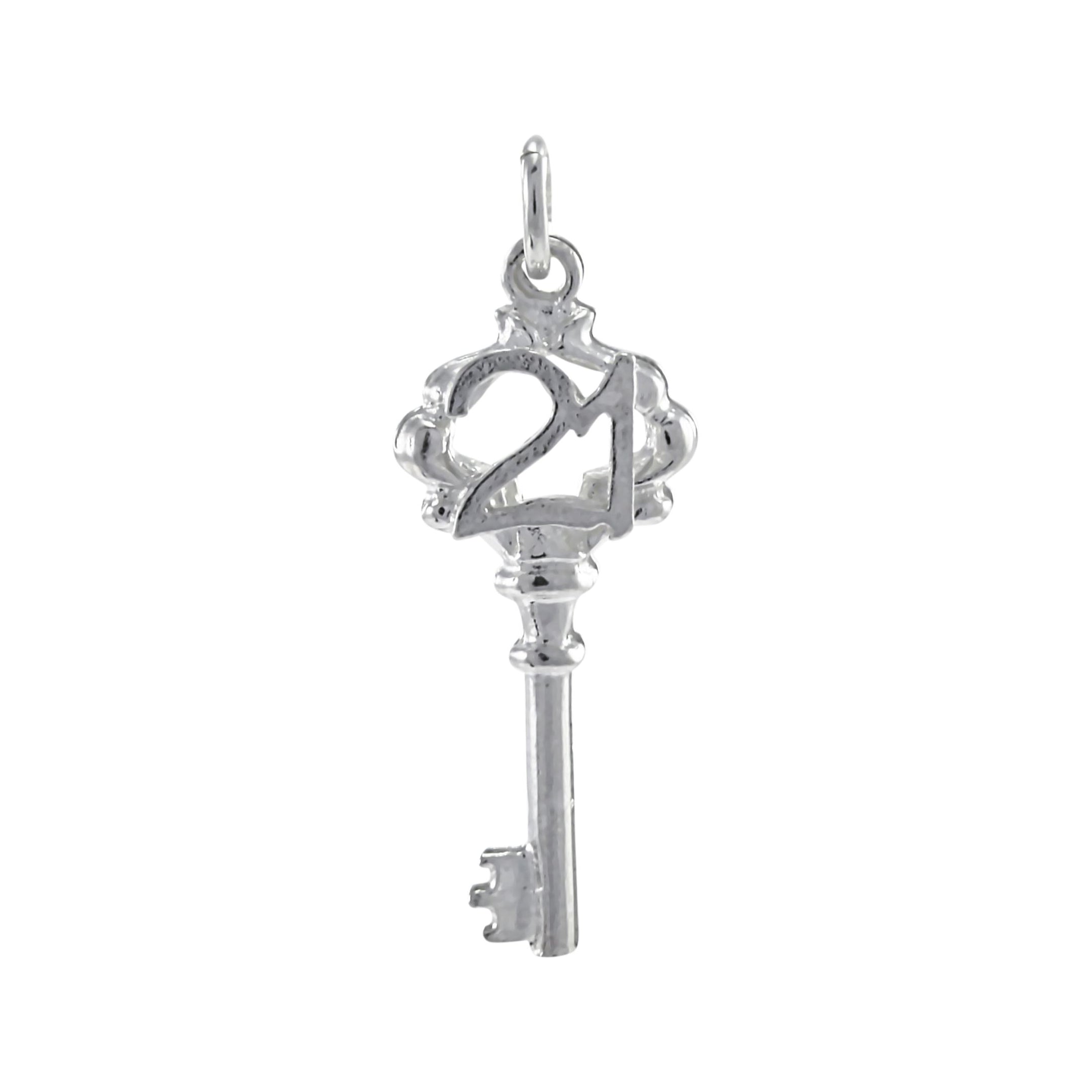 Sterling Silver 21st Key Charm | TheCharmWorks